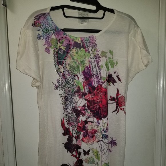 Ransom | Dresses | Ties Mini Dress Short Sleeve With Floral Buttlerfly ...